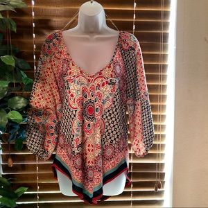 HeartSoul | Tops | Heartsoul Sheer Colorful Blouse M | Poshmark